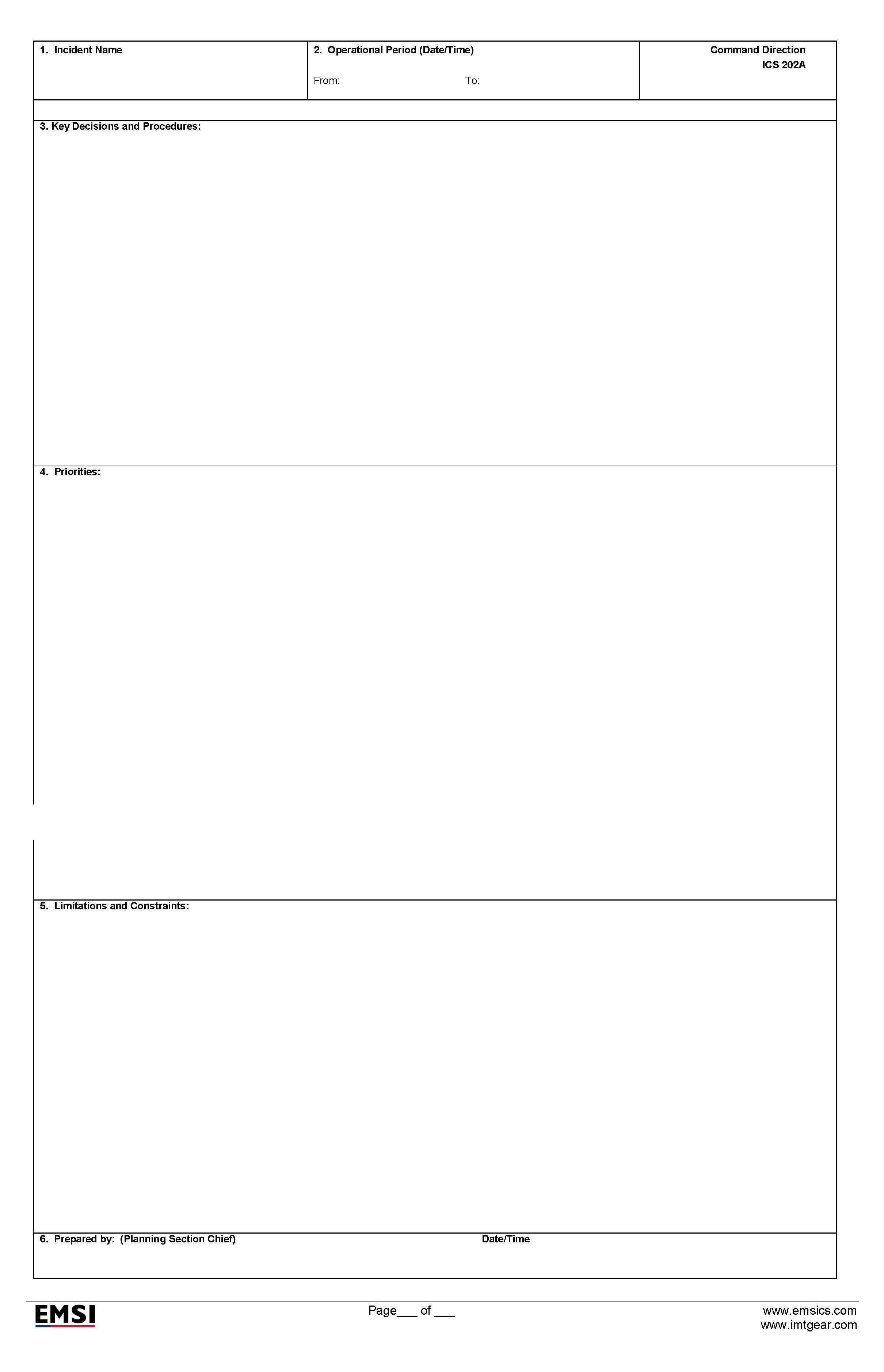 ICS-202a Command Direction Form