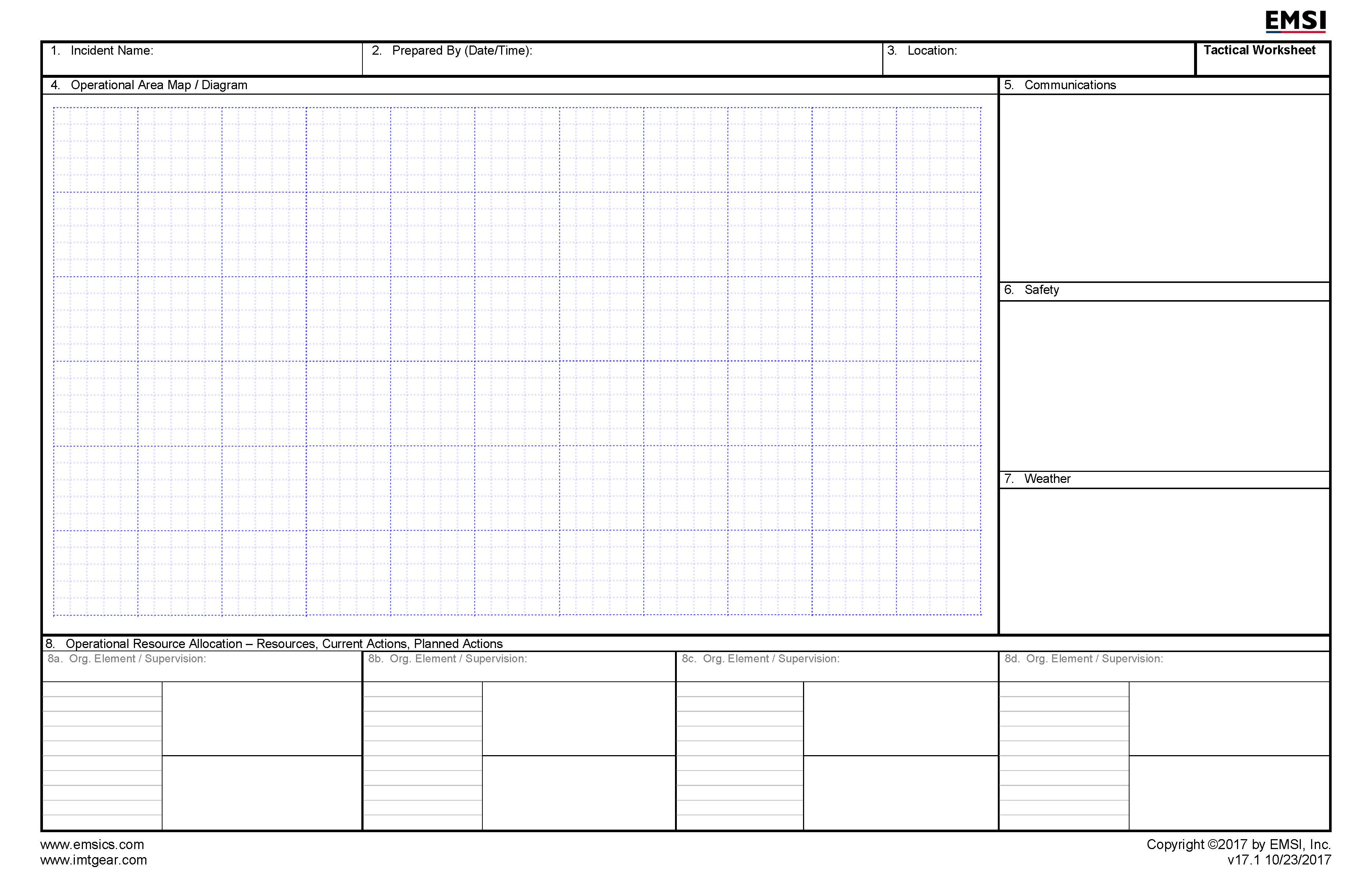 Tactical Worksheet Form Poster